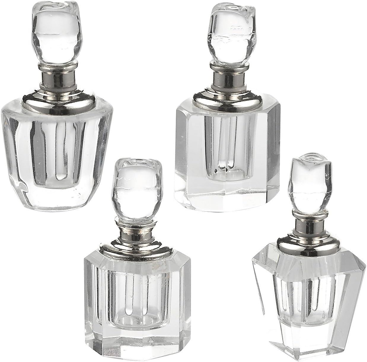 Amazon.com: Juvale 4 Pack Mini Glass Perfume Bottles - 0.17 Fluid Ounce ...