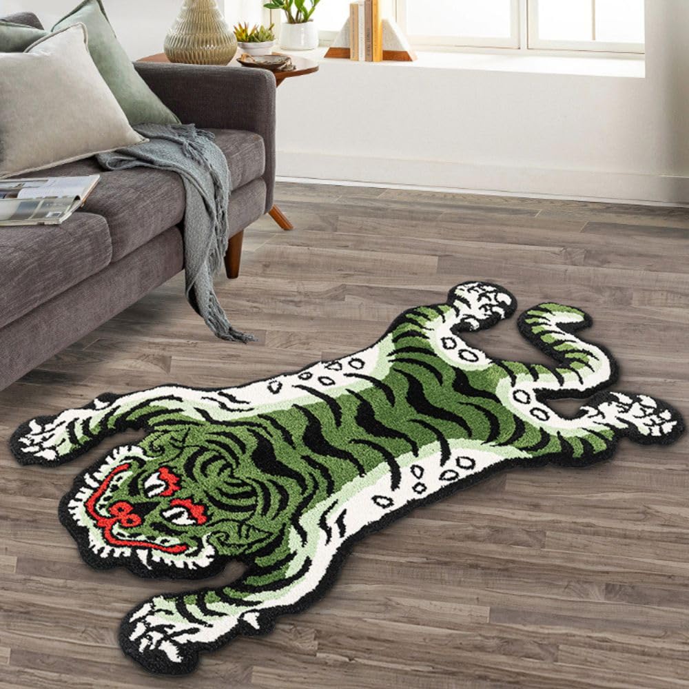 Amazon.com: 5x3ft Tibetan Tiger Tufted Rug for Living Room, Soft Fun ...