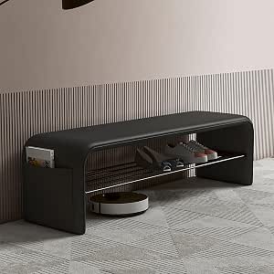 Amazon.com: Entry way bench，with Armless Design and Short Height,Mid ...