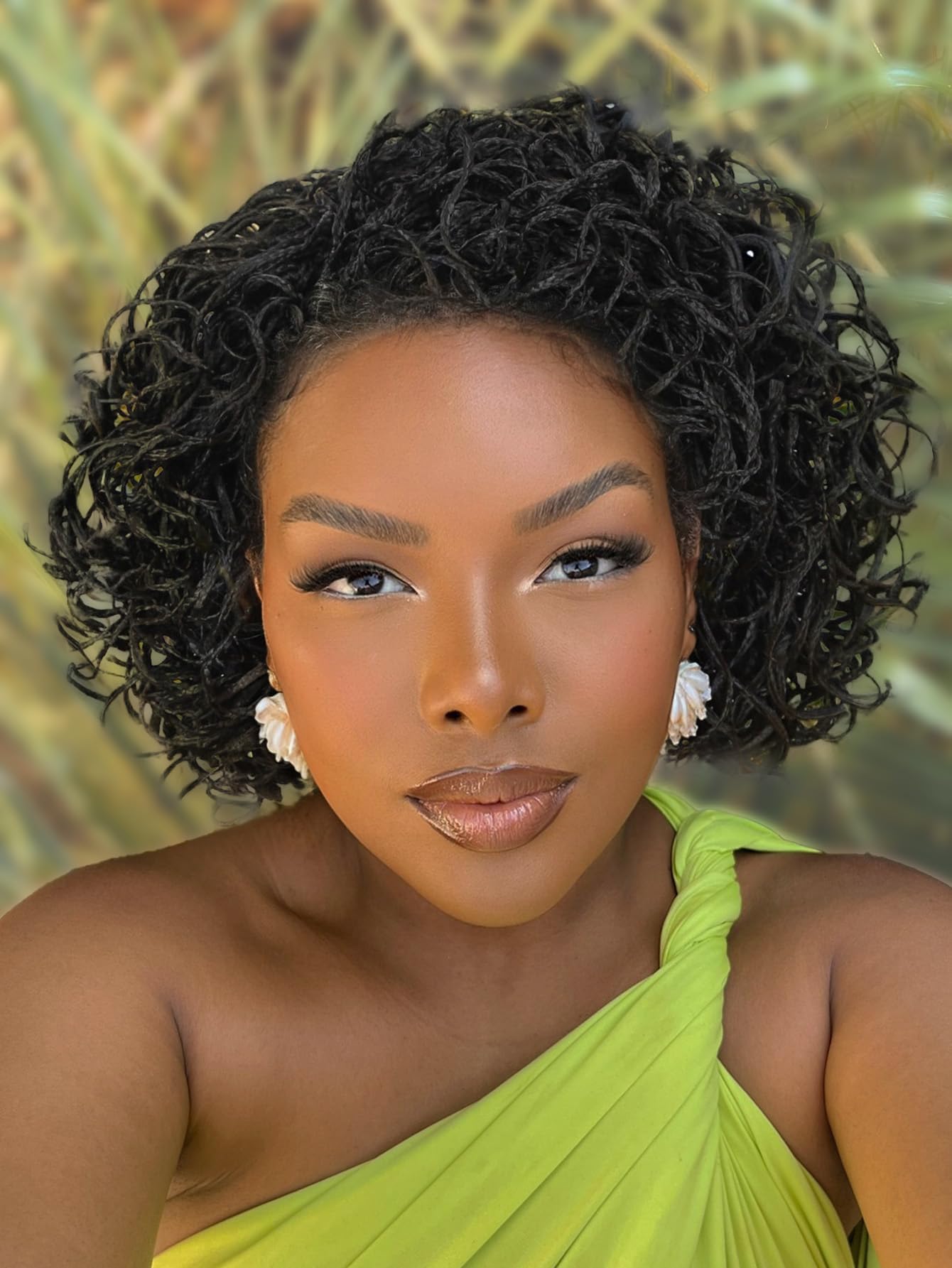 Amazon.com : FANCEE Braid Pixie Wig Double Full Lace Curly Box Braided ...