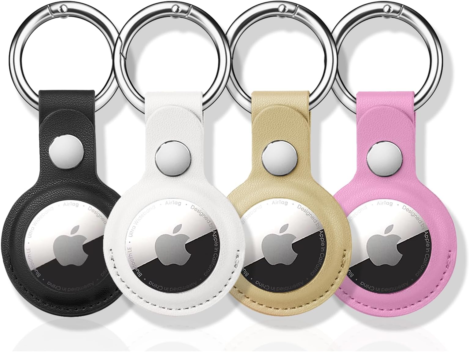 Amazon.com: 4 Pack Airtag Holder for Apple Air Tag Keychain, PU Leather ...