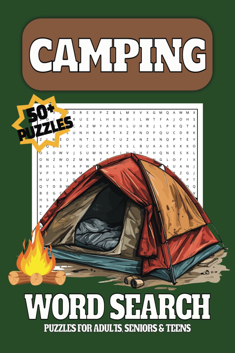 Camping Word Search Puzzle Book: Word Searches with Easy to Read Print ...