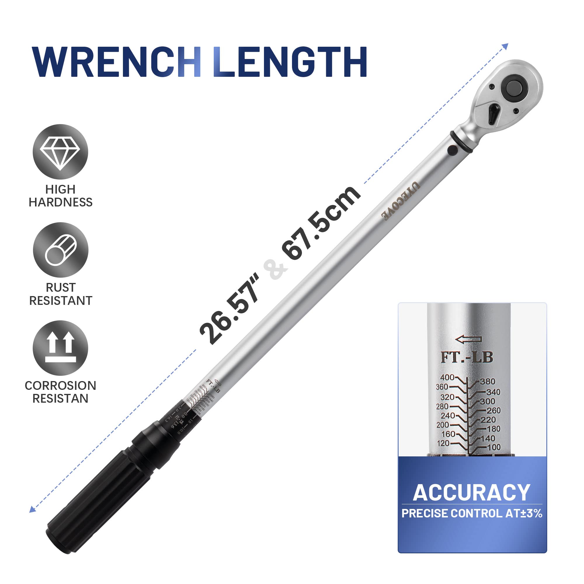 Snapklik.com : 3/4-Inch Drive Click Torque Wrench, Dual-Direction Click ...