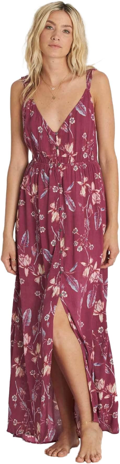 Billabong Junior's First Dreamer Ruffle Maxi Dress, Sweet Plum, XS at ...