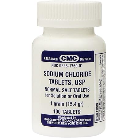 Amazon.com: Sodium Chloride Tablets 1 gm, USP Normal Salt Tablets - 300 ...