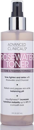 Amazon.com: Advanced Clinicals Collagen + Rosewater Facial Mist Toner W ...