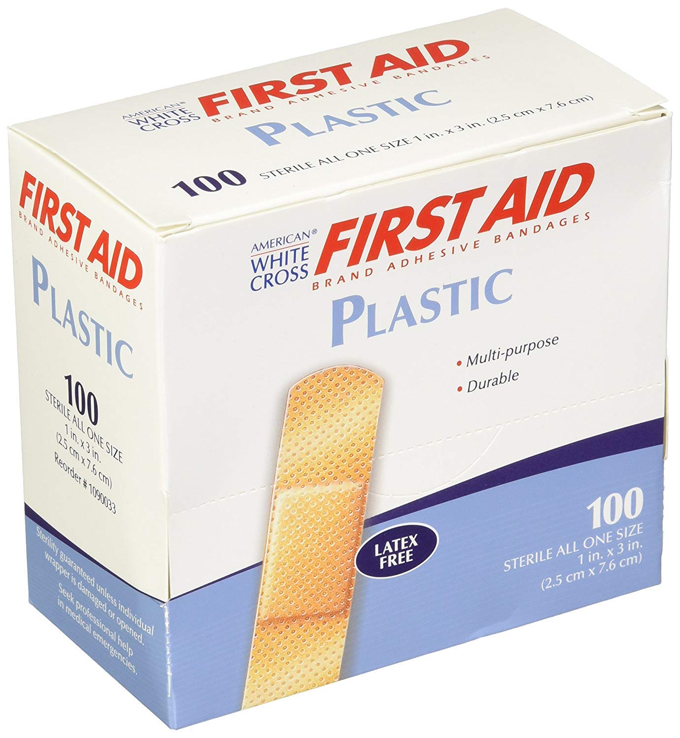 Amazon.com: American White Cross Adhesive Bandages, Plastic Strip, 1 ...