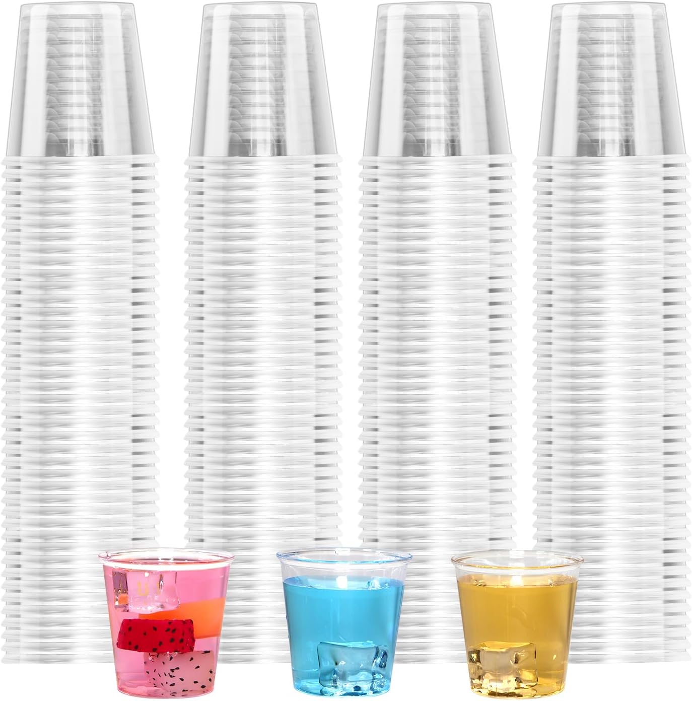Amazon.com: SONGNASS 3 oz Clear Disposable Plastic Cups, 100 Pack Clear ...