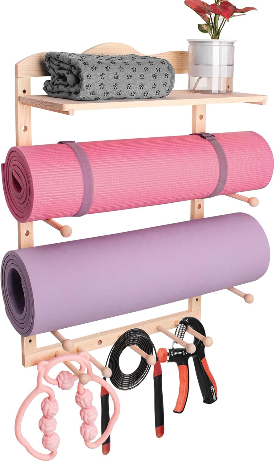 Amazon.com: BiJun Yoga Mat Holder Wall Mount Home Gym Storage Rack Gym ...