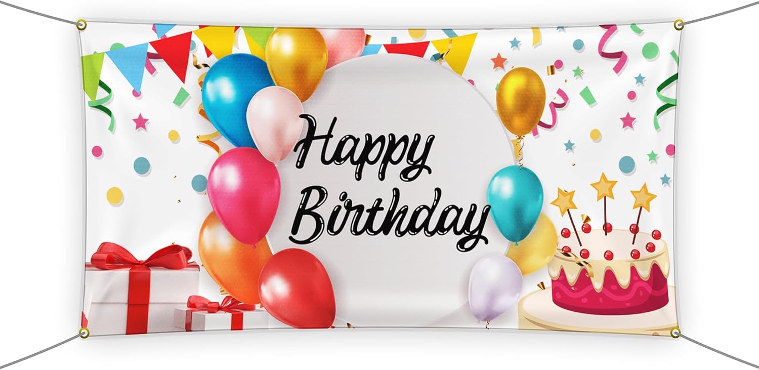 Amazon.com: Happy Birthday Large Banners and Signs for Outdoor by Mavis ...