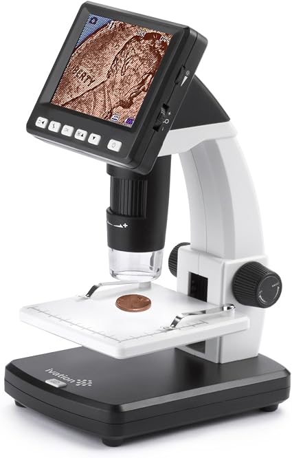 Amazon.com : Ivation Portable Digital HD LCD Microscope – Rechargeable ...