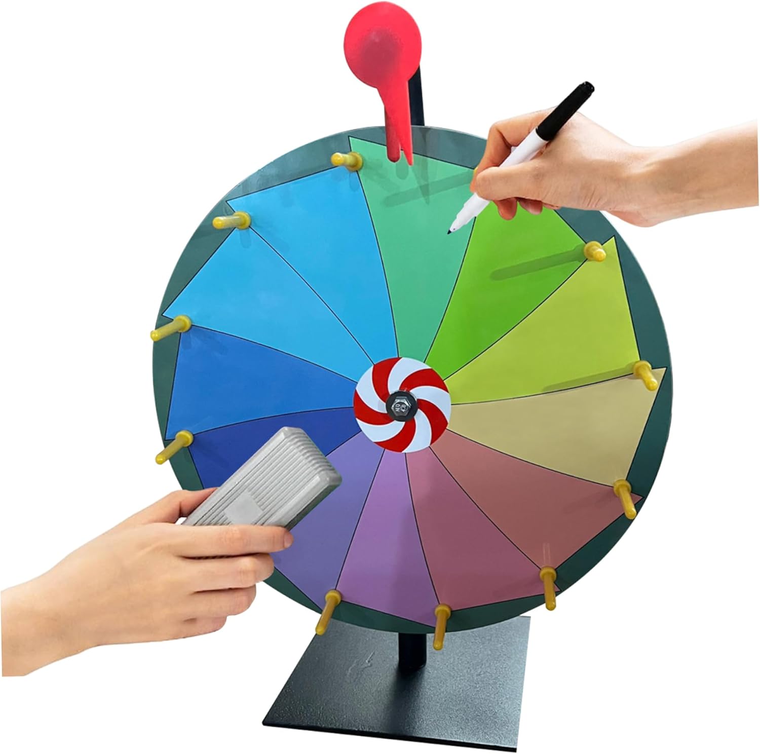 ptumcial Spin the Wheel with Stand 11.81 Inch 5 Colors 10 Slots ...