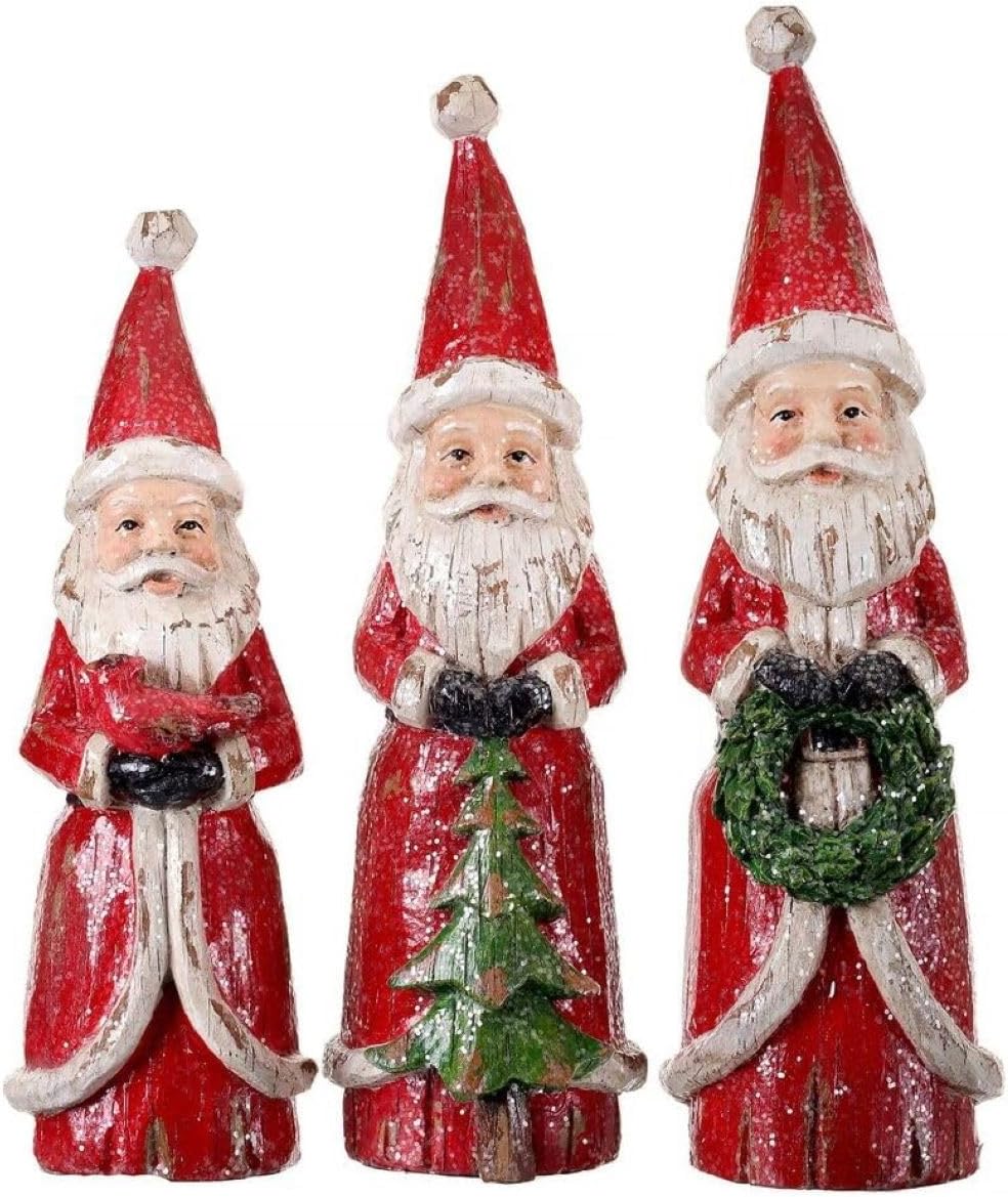 Amazon.com: Regency International Wooden Santa Figurine Set - Classic ...
