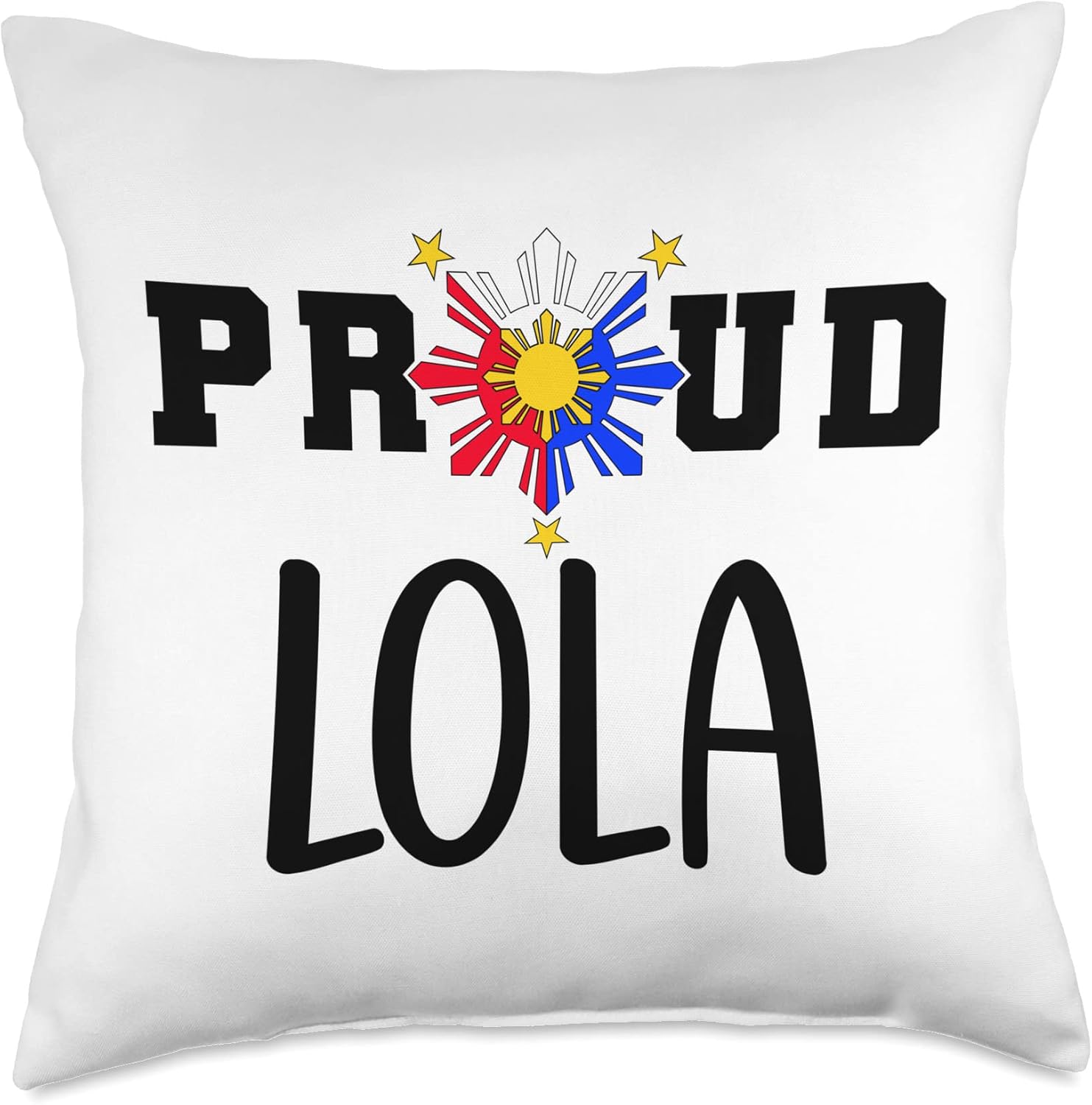 Amazon.com: Pinoy Filipina Philippine Proud Lola - Black Letters Throw ...