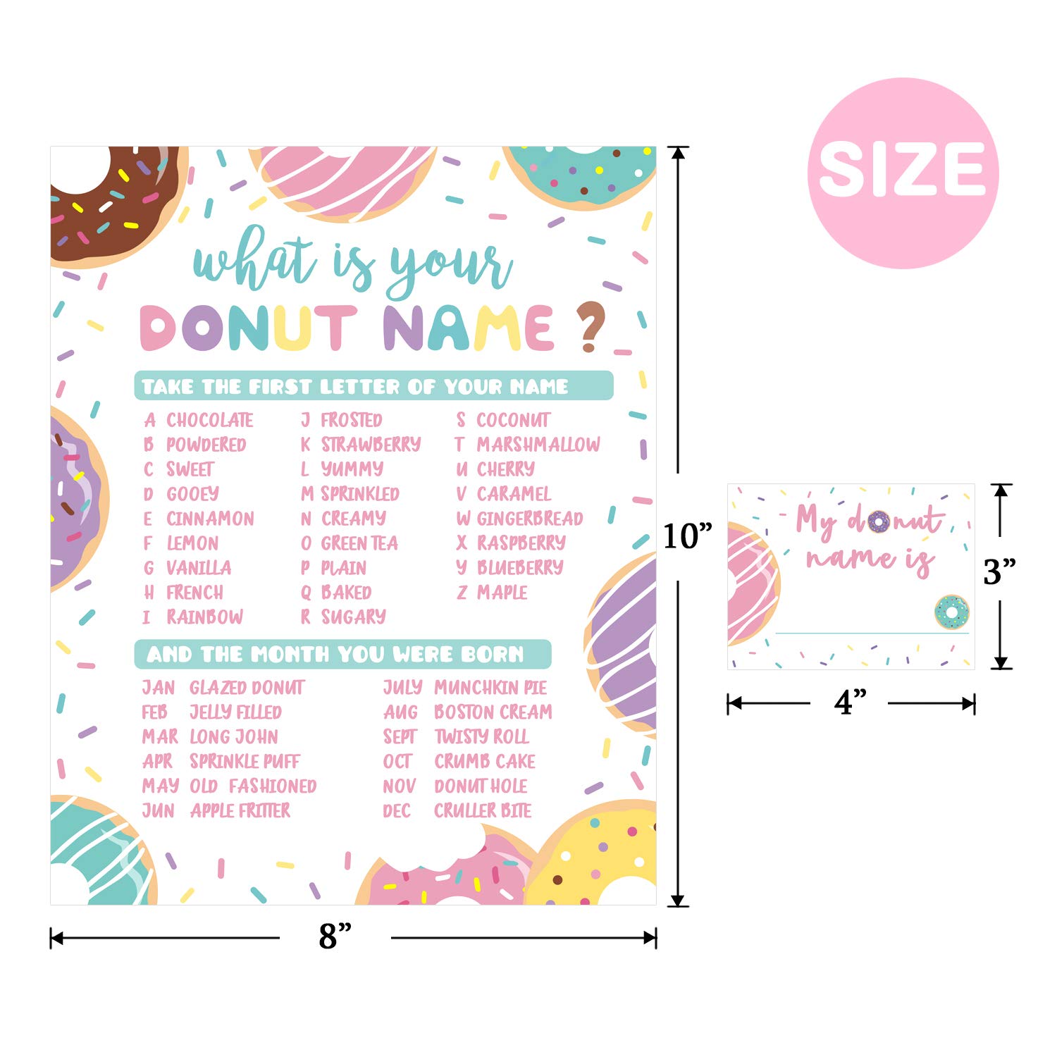 Snapklik.com : Whats Your Donut Name Game Girls Sprinkles Birthday ...