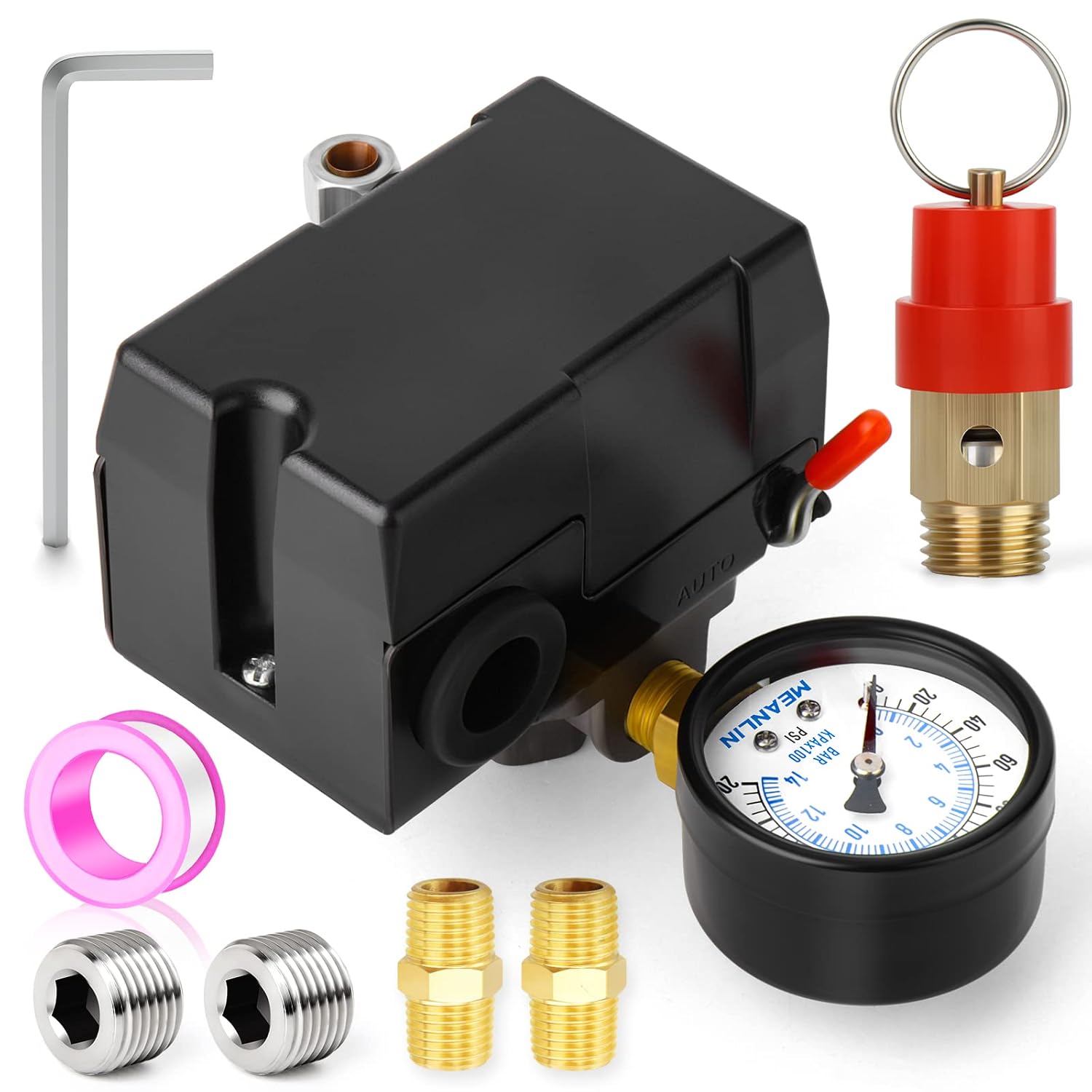 MEANLIN MEASURE Air Compressor Pressure Switch Control Valve 110-150 ...