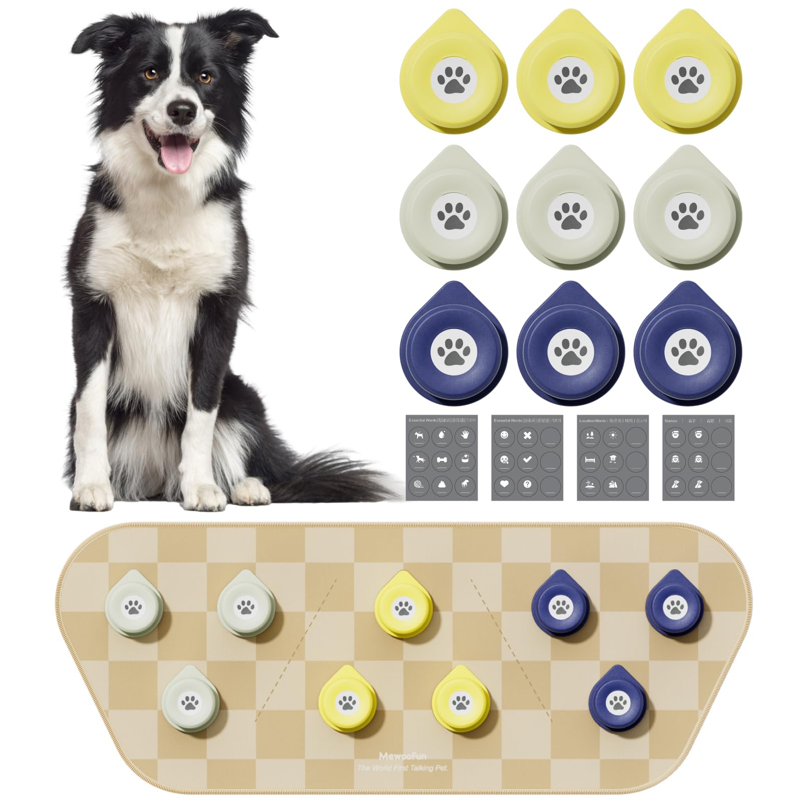 Amazon.com : MEWOOFUN Dog Buttons Talk, Dog Talking Button Set with Mat ...