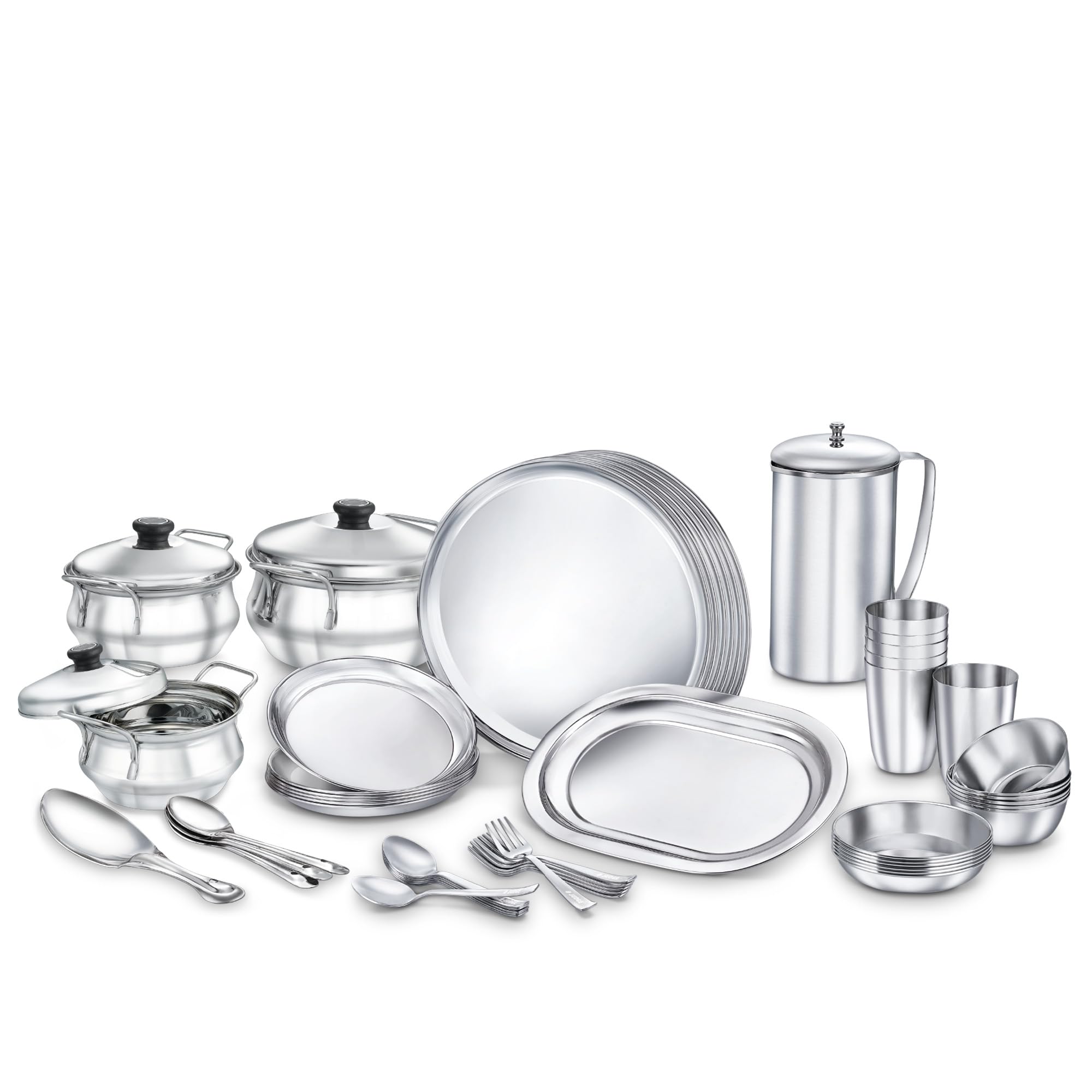 Judge by Prestige Classic Stainless Steel Dinner Set, Set of 51 Pieces ...