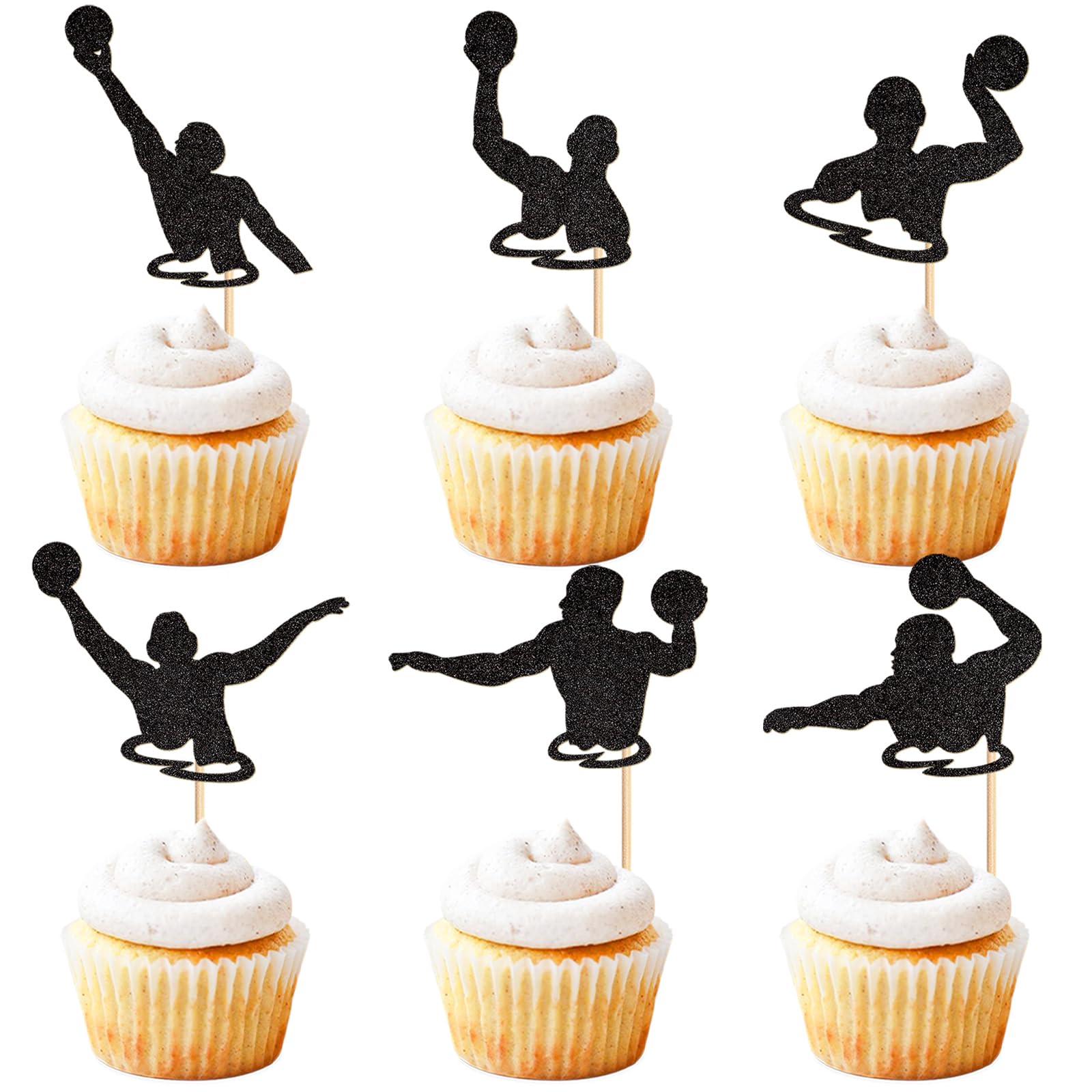 Amazon.com: Keaziu 36 Pack Water Polo Cupcake Toppers Water Sports ...