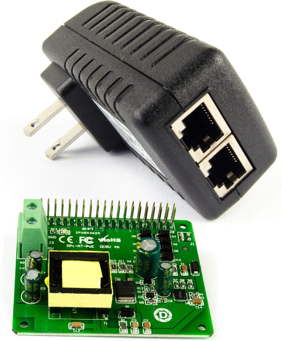 DSLRKIT Gigabit PoE Kit (20Watt PoE Hat + Gigabit PoE Injector) Power ...