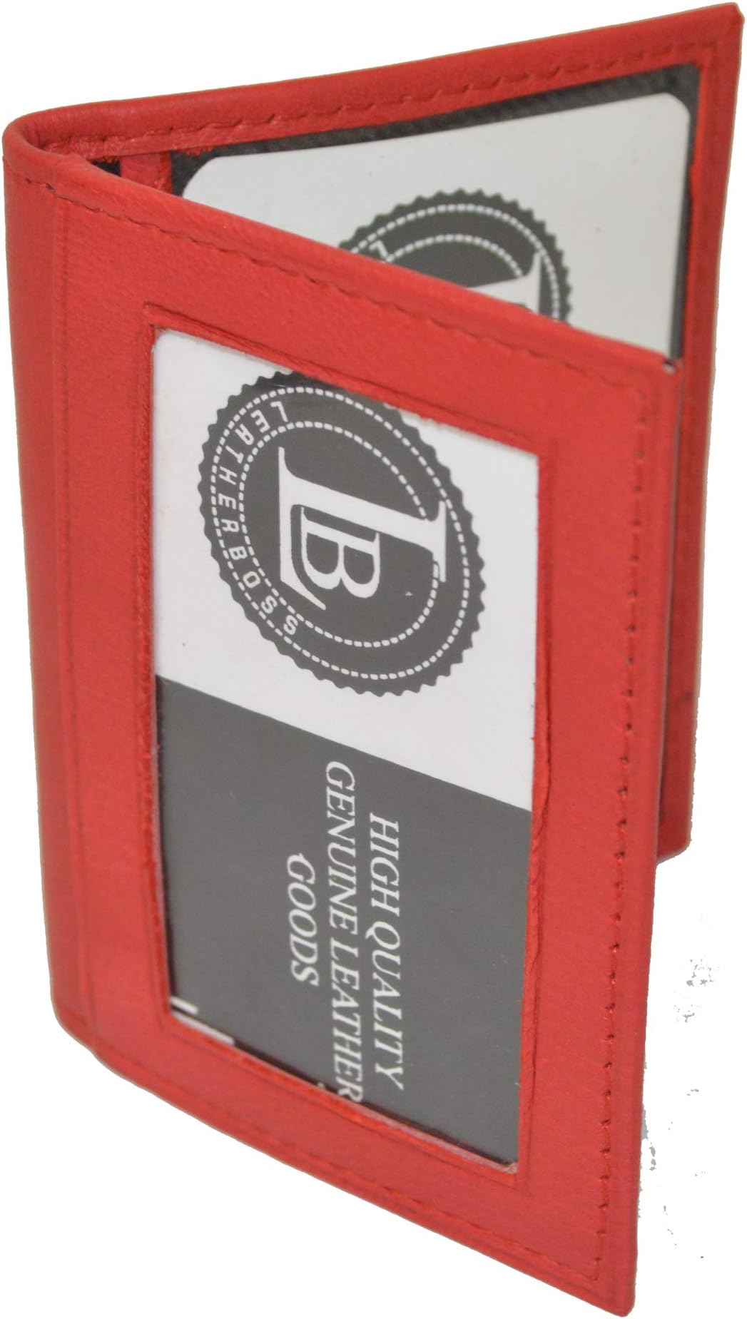 Amazon.com: LB LEATHERBOSS Slim Thin Leather Credit Card Triple ID ...