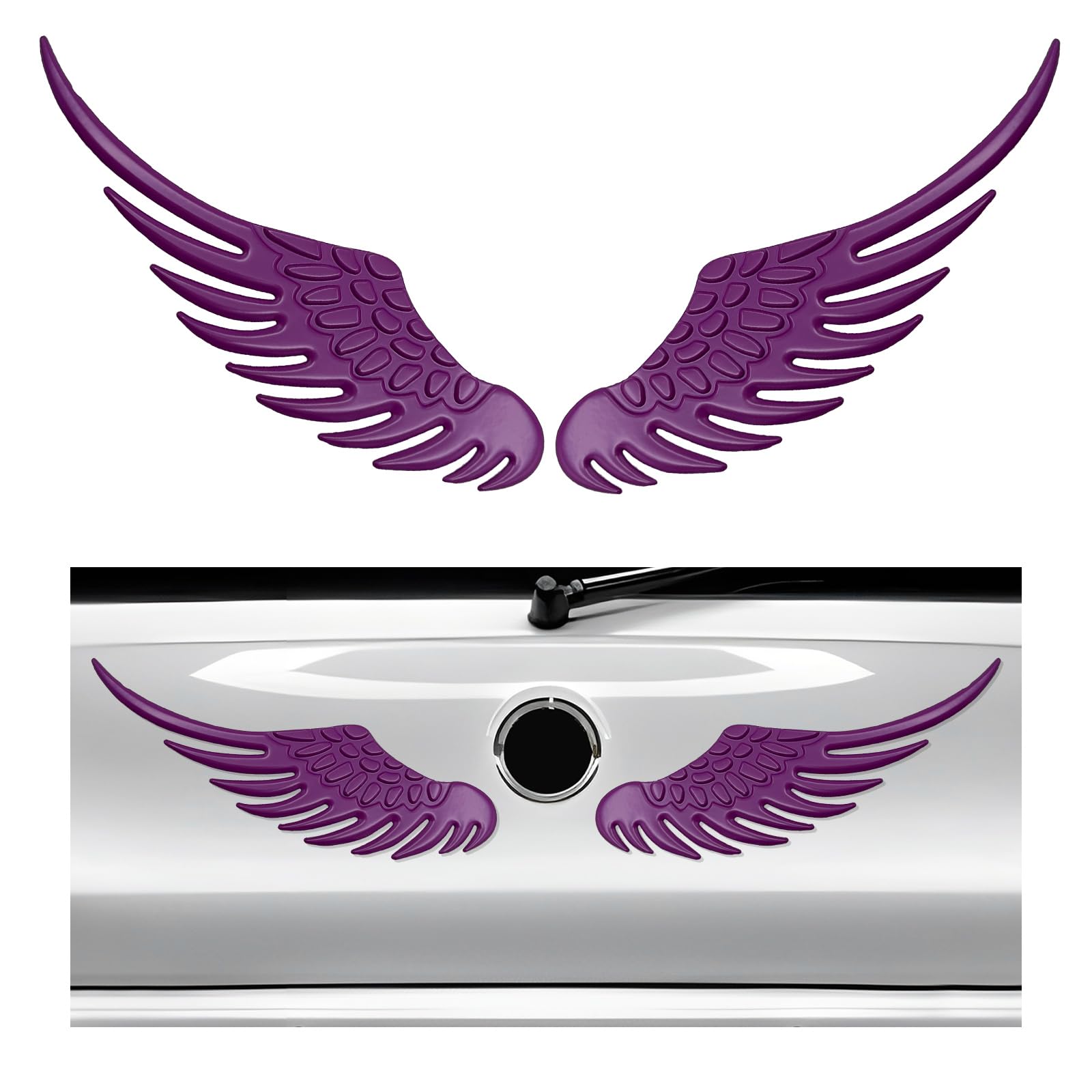 Amazon.com: Dickno 2PCS Angel Wings Car Stickers, 3D Alloy Metal Angel ...