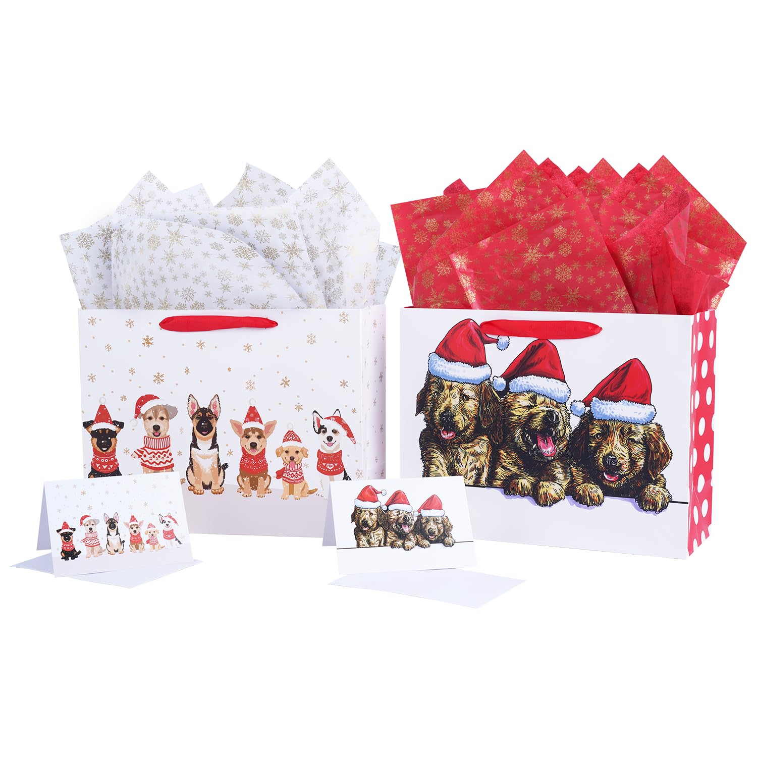 Amazon.com: ysmile Dog Christmas Gift Bag with Wrapping Paper for Xmas ...
