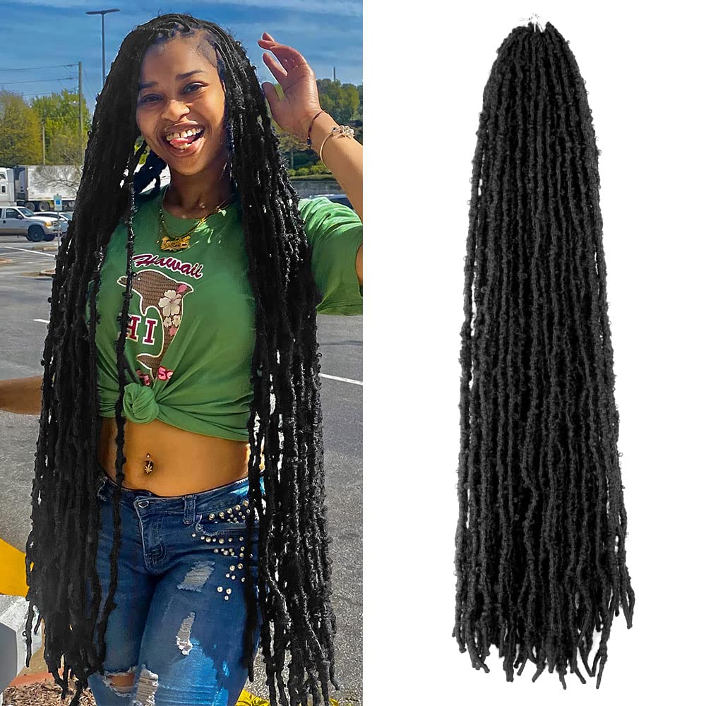 Amazon.com: NISEYO NU Long Pre-looped Butterfly Locs Crochet Hair 36 ...