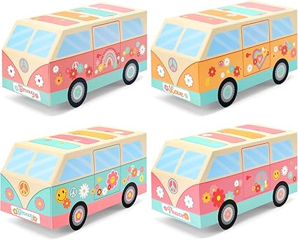 Amazon.com: Sinasasspel 12 Pack Groovy Party Favor Boxes Two Groovy ...