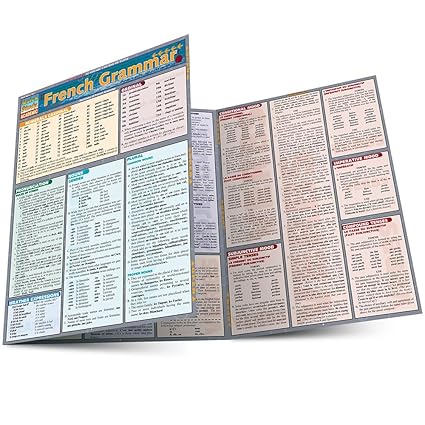 QuickStudy Comprehensive French Grammar Laminated Reference Guide