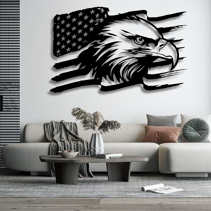 Amazon.com: American Eagle Metal Wall Art, US Large Metal Eagle Wall ...