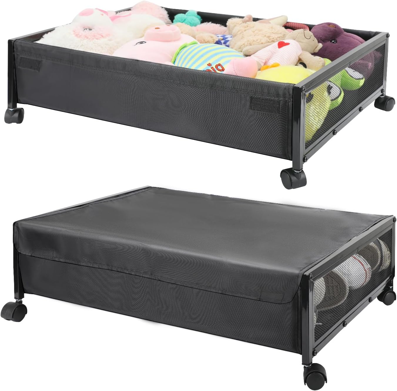 Amazon.com: 2Pack Under Bed Storage Container with Wheels,Underbed Shoe ...
