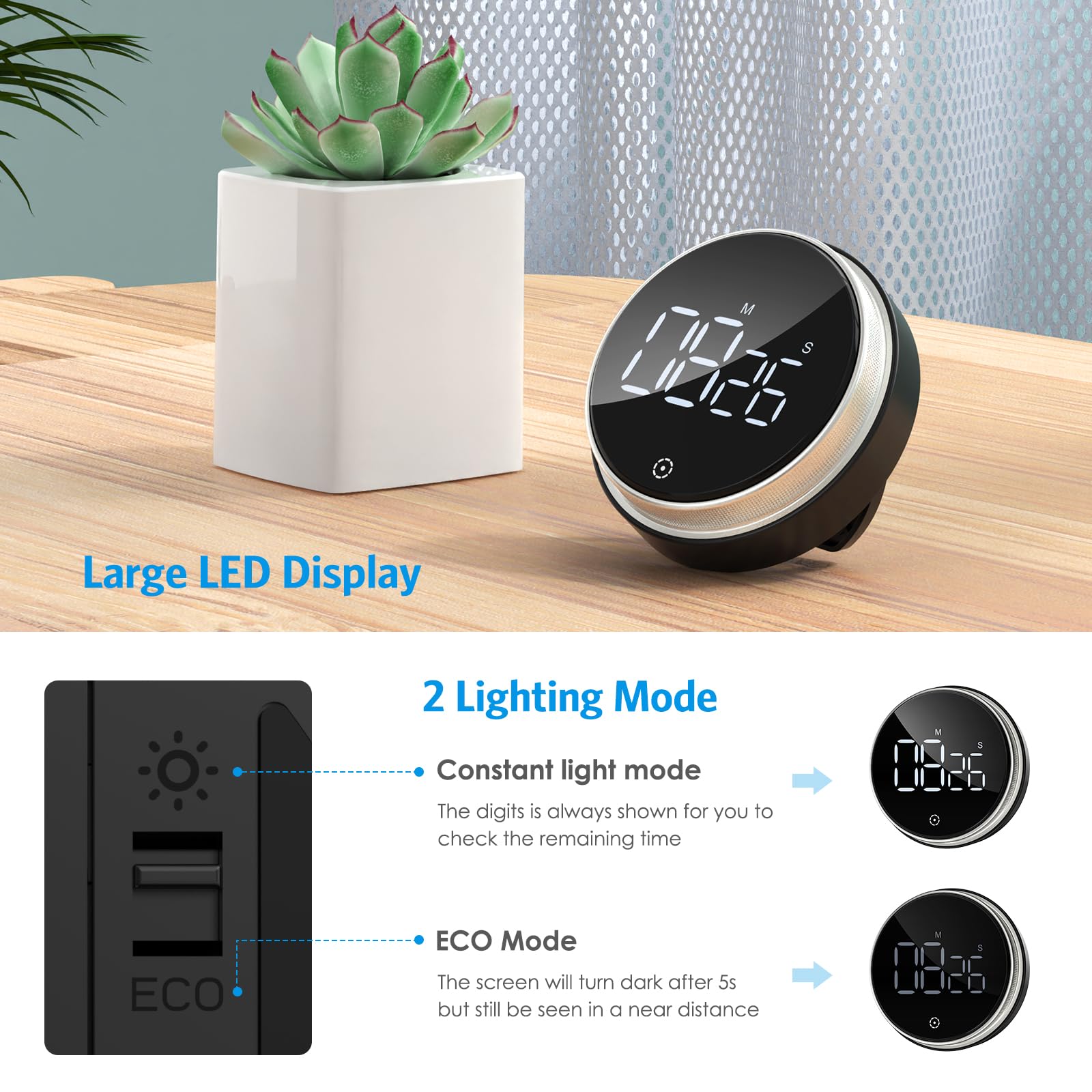 Snapklik.com : AMIR Digital Kitchen Timers, Magnetic Timer For Cooking, Visual Timers Battery ...