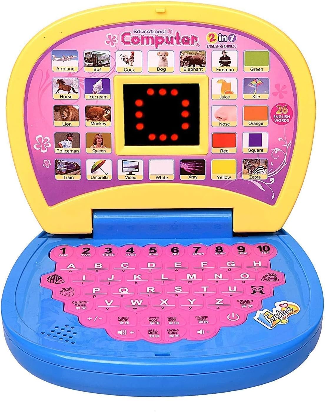 Gooyo 2011A Battery Operated Educational Learning Laptop Toy with LED ...