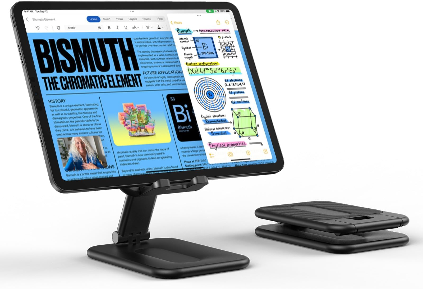 Amazon.com: OMOTON Tablet Stand Holder Adjustable, T1 Desktop Aluminum ...