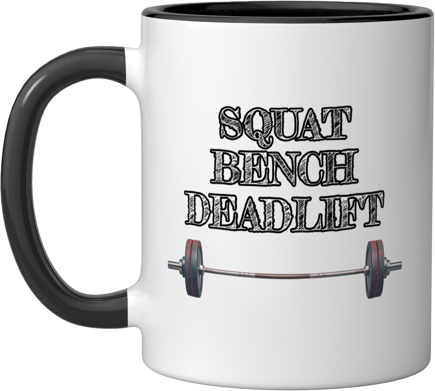 Amazon.com | Barbell Workout Quote Squat Bench Deadlift Ceramic Mug ...