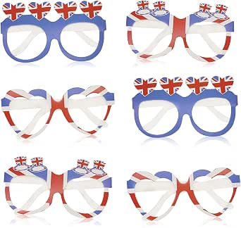 OBYJCA Coronation Decorations 2023, Union Jack Glasses 6 Pack, King ...