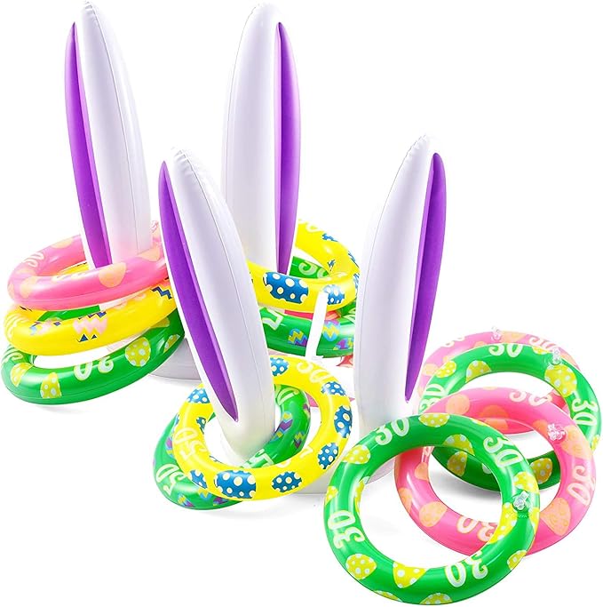 Amazon.com: JOYIN Inflatable Bunny Rabbit Ears Ring Toss Game(2 Set &12 ...