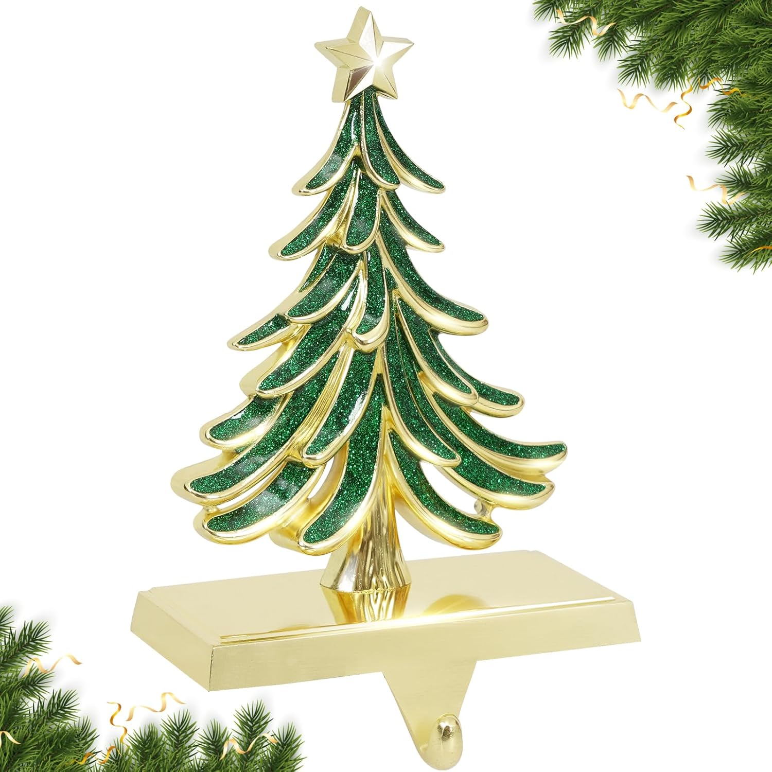 Amazon.com: HEALSTOK Gold Christmas Stocking Holders for Mantle ...