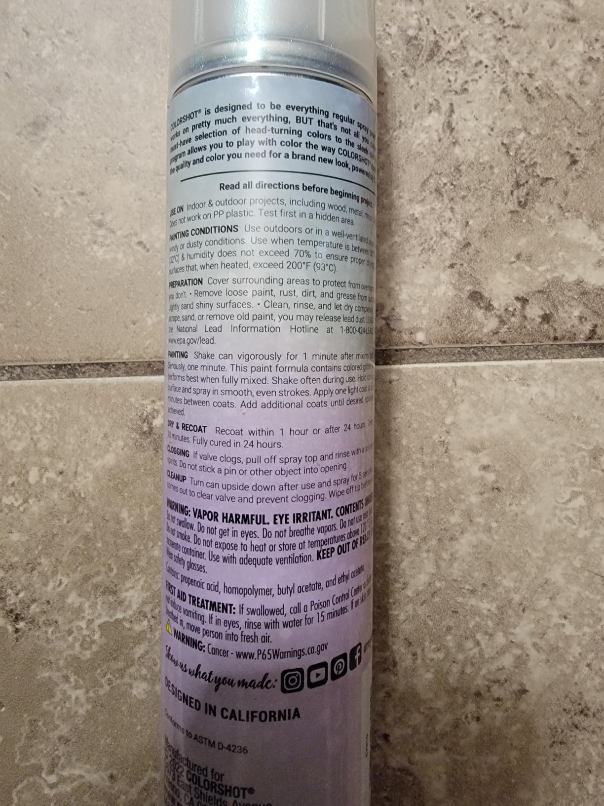 COLORSHOT Iridescent Spray Paint Pixie Dust (Multicolored) 10 oz ...