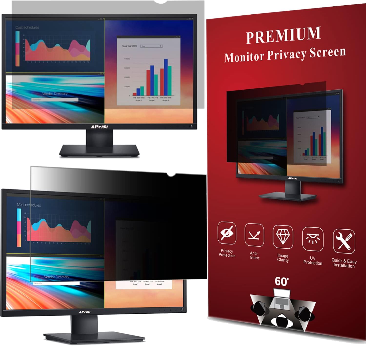 Amazon.com: APeiSi 22 Inch Computer Privacy Screen Filter for 16:10 ...