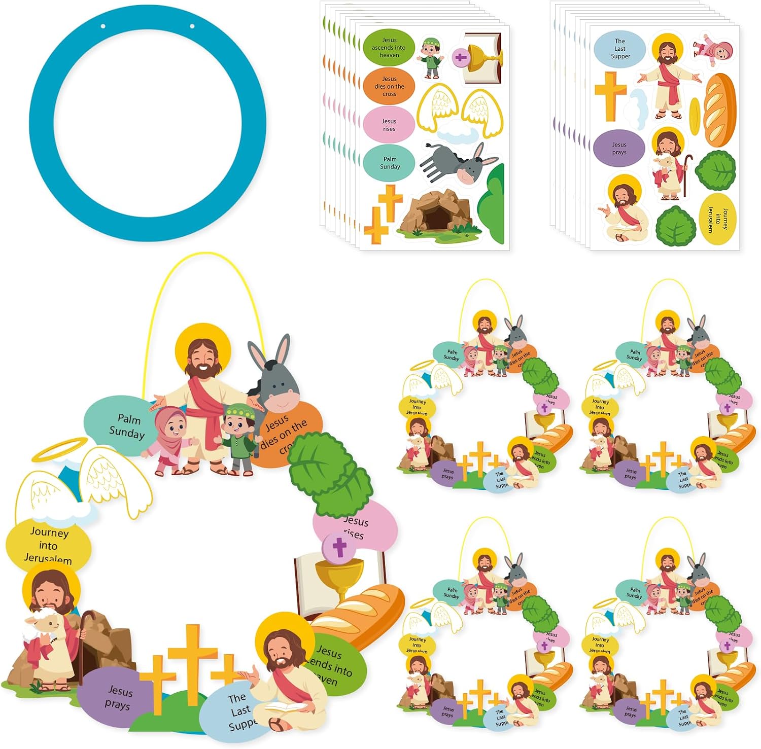 Amazon.com: PAIVSUN 12Pcs Easter Wreath Craft Kits, DIY Holy Week ...
