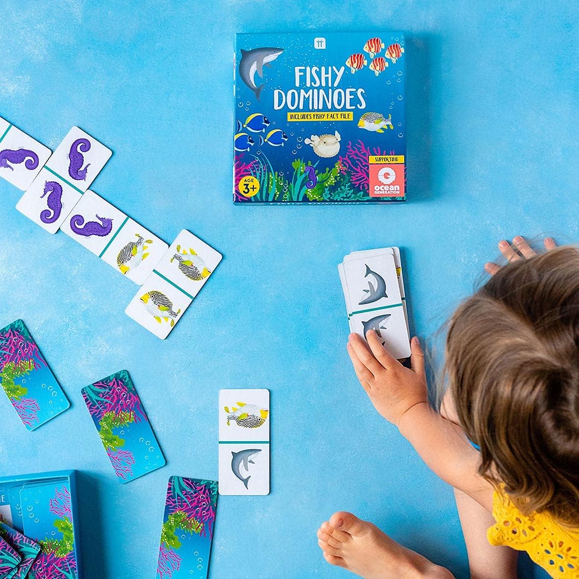 Talking Tables Kids Dominoes Game with Fish Theme | 28 Piece Set for ...