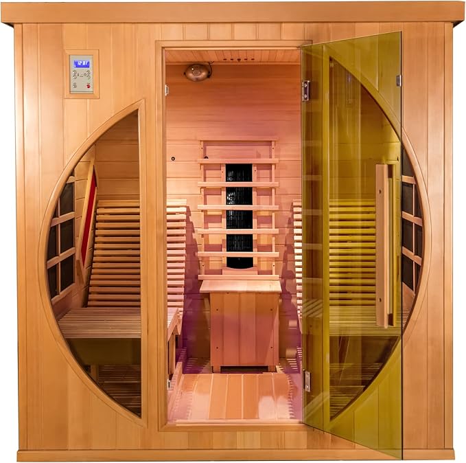 Amazon.com : amocane Far Infrared Wooden Sauna, 2 Person Home Spa with Recliner, Cedar Indoor ...