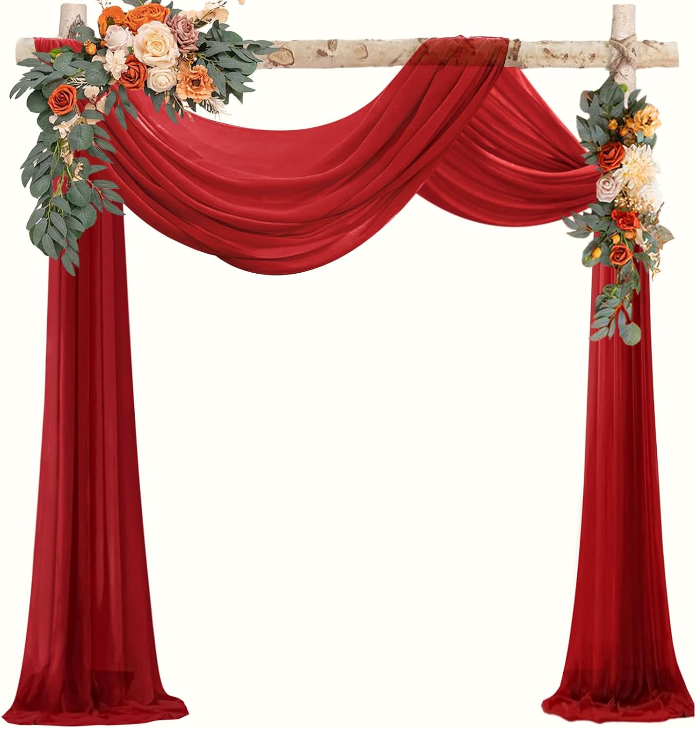 Amazon.com: VOK Red Wedding Arch Draping Fabric Chiffon Fabric, 29in x ...