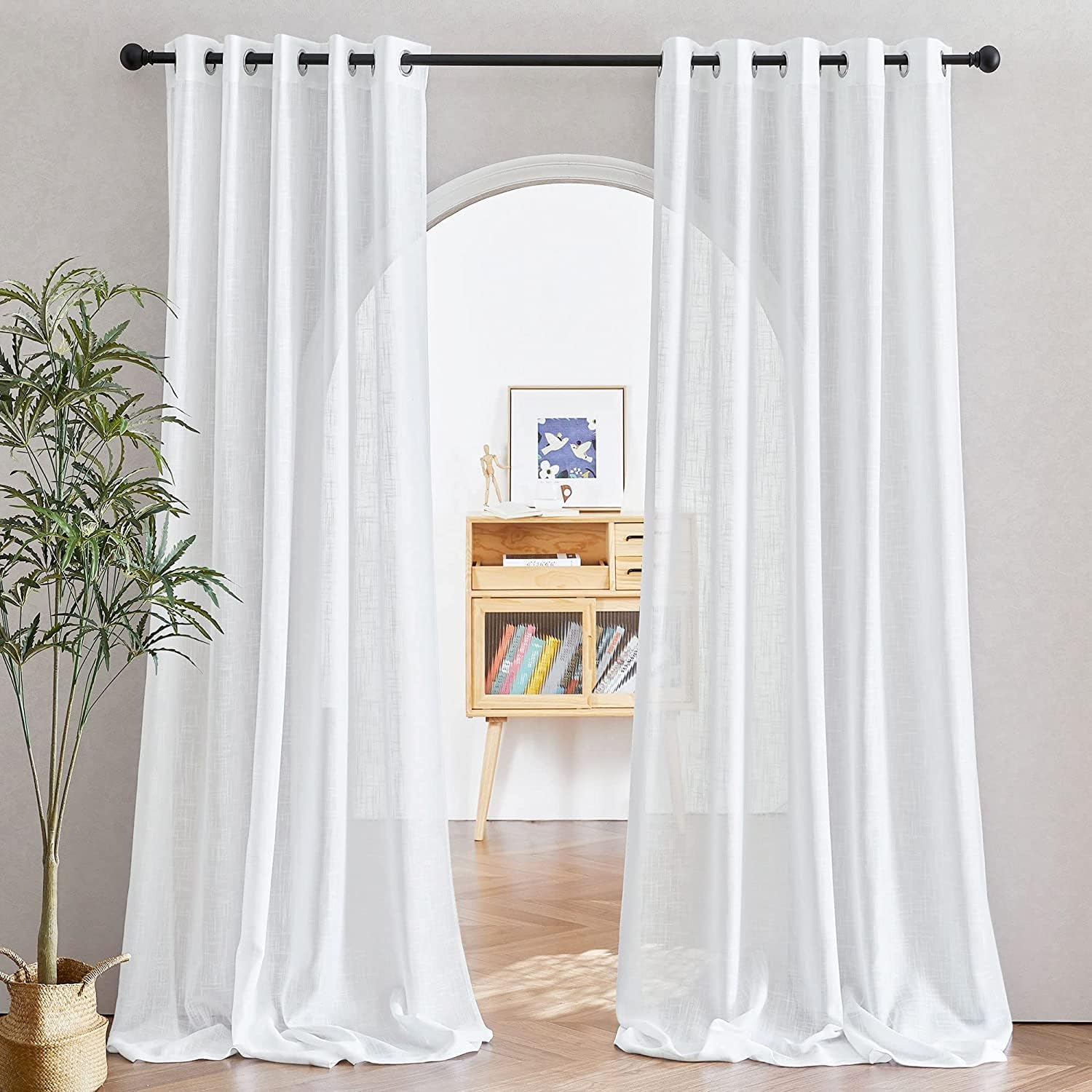 PONY DANCE White Voile Curtains 90 Inch Drop for Living Room, Extra ...