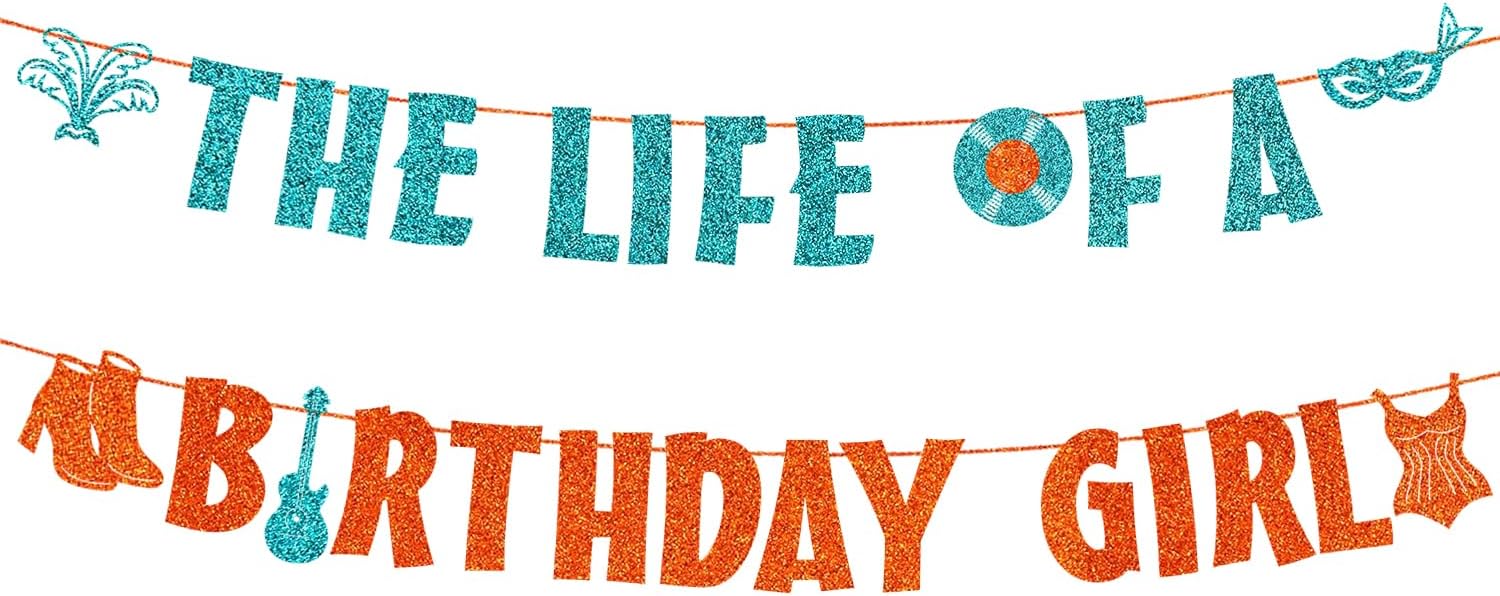 Amazon.com: Showgirl Theme Party Banner Decorations, Glitter Orange ...