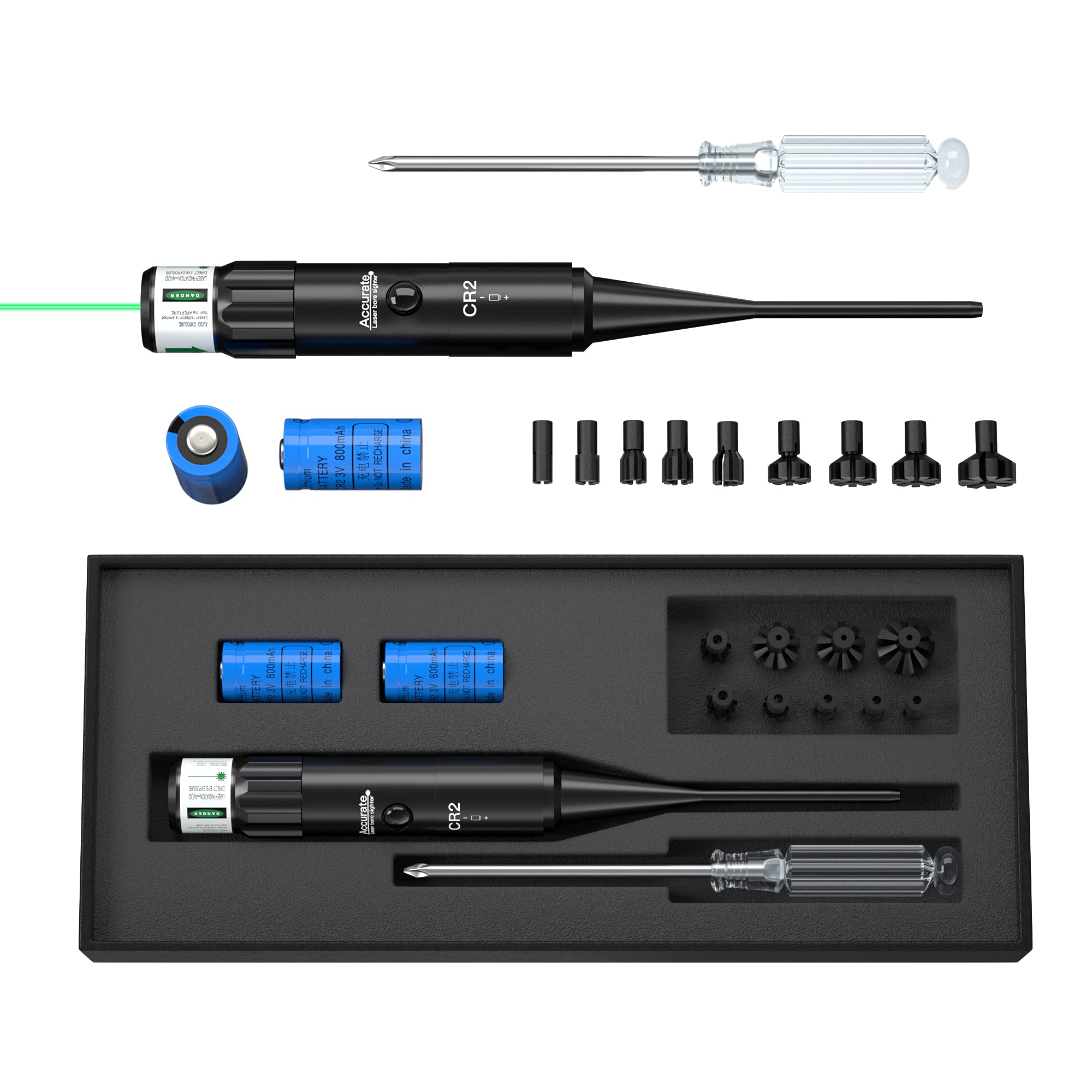 JulyTek Laser Bore Sight Kit Multiple Caliber, Green Dot Laser ...