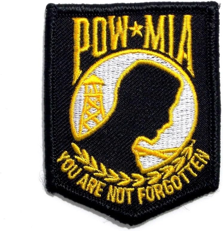 Amazon.com: POW MIA Shield Black and Yellow Embroidered Military Patch ...