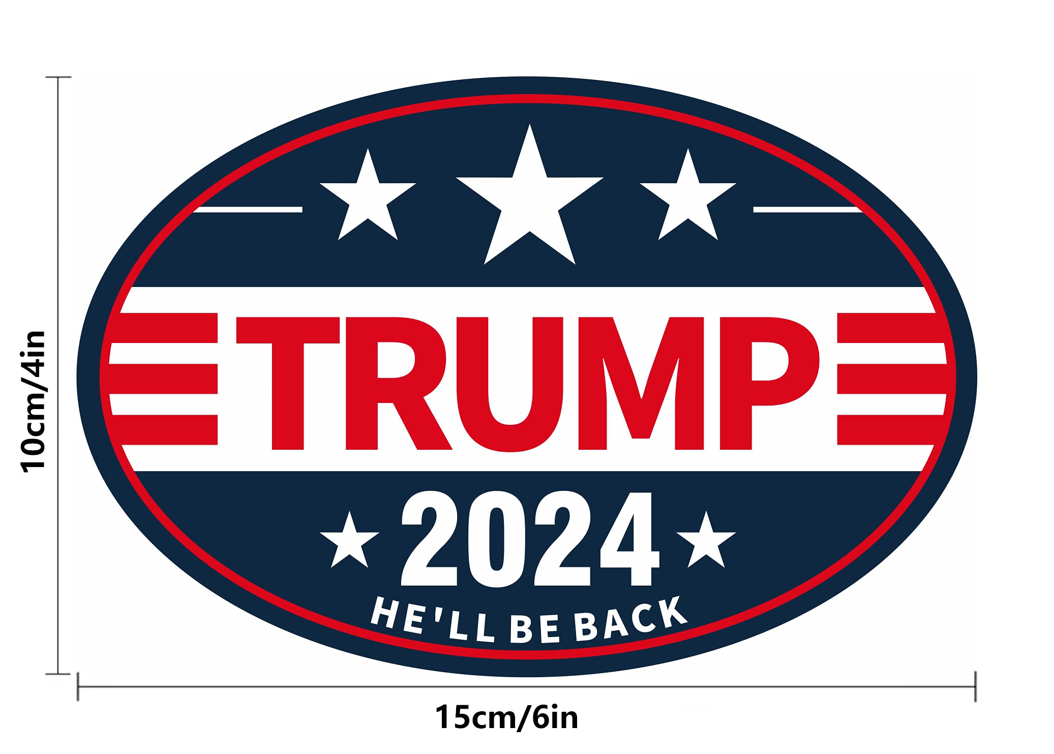 Snapklik.com : 2 Pack Oval Trump 2024 Bumper Sticker Decal